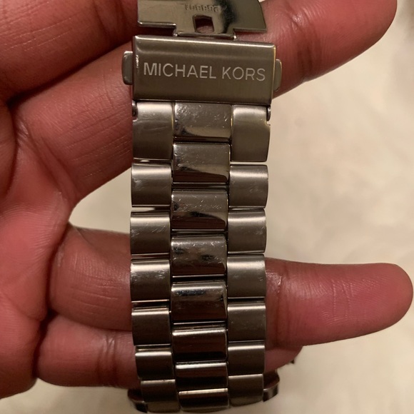 Michael Kors | Accessories | Michael Kors Silver Oversized Runway ...